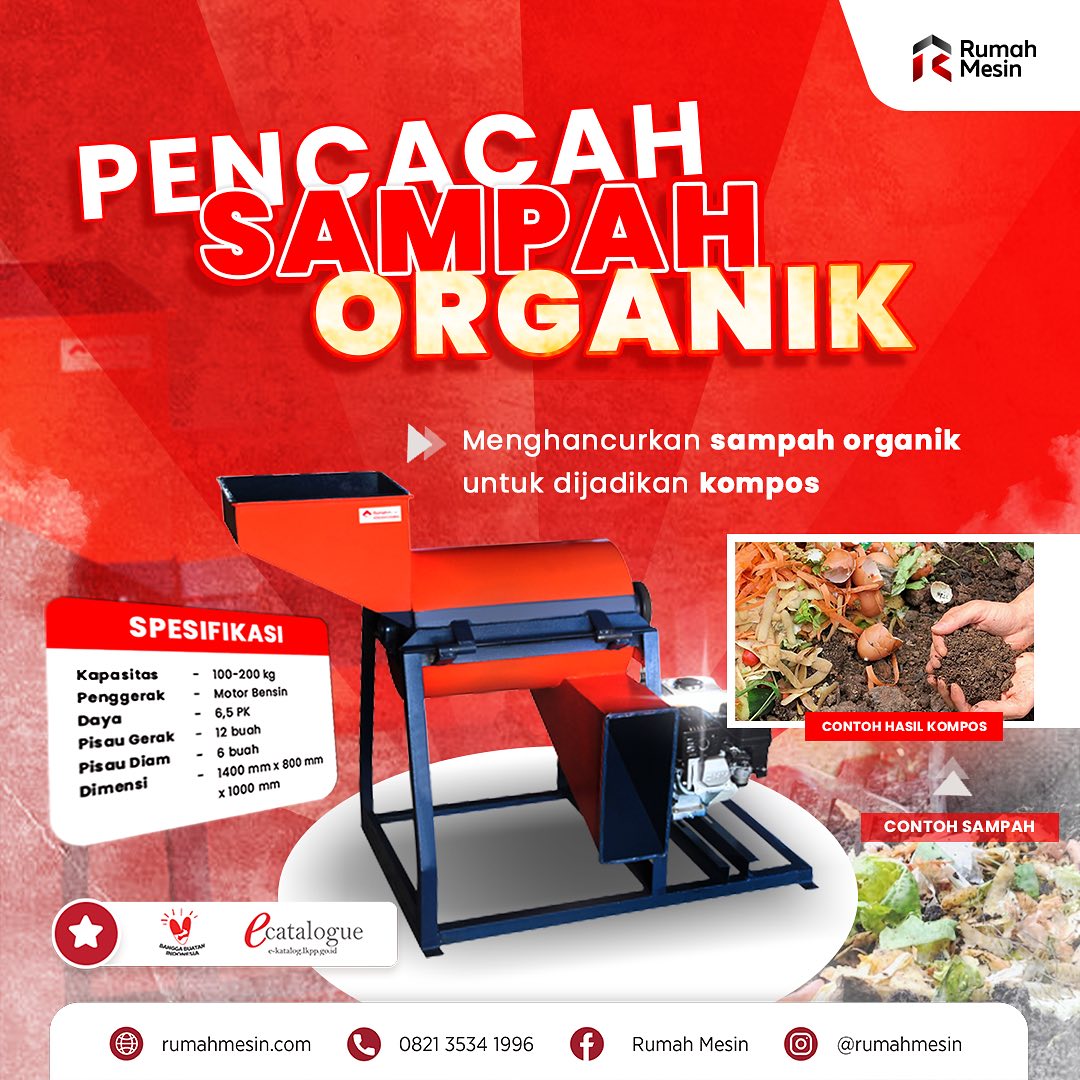 Mesin Pencacah Sampah Organik Terbaru - TKDN & E-Katalog